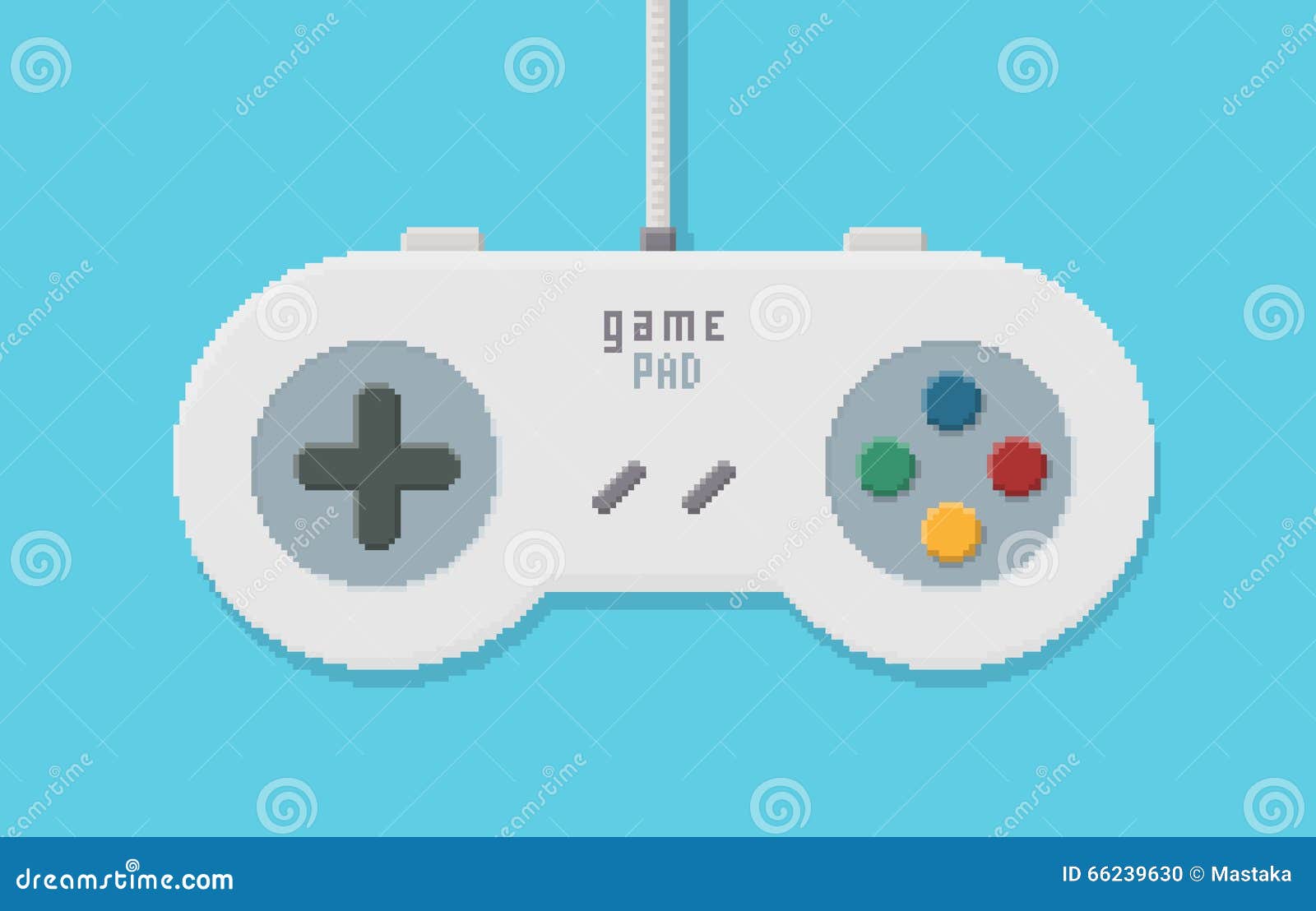 Gamepad Pixel Art. Joystick 8bit. Video Game Old School Control Cartoon ...