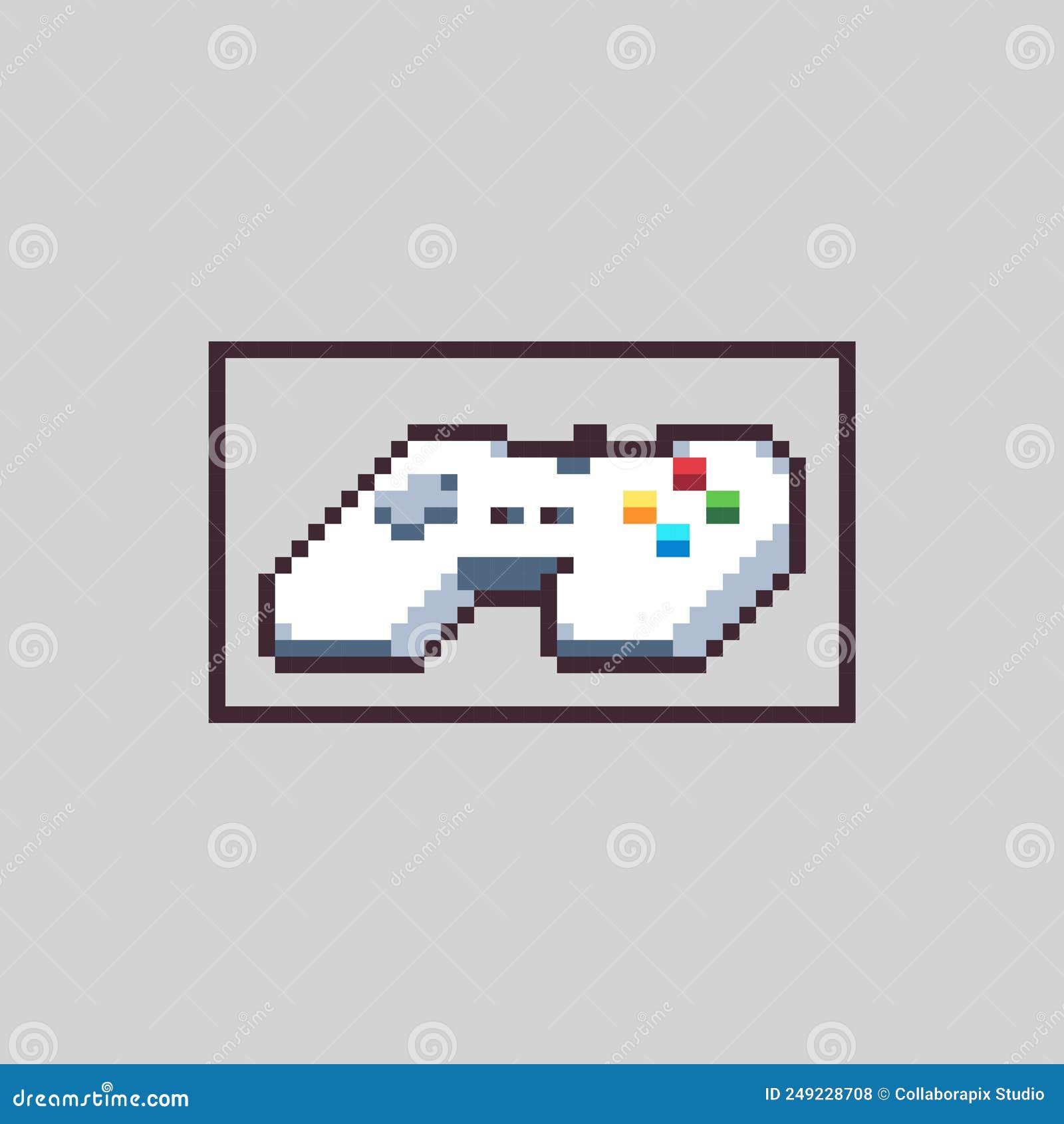 Gamepad Pixel Art. Joystick 8bit. Video Game Old School Control Cartoon ...