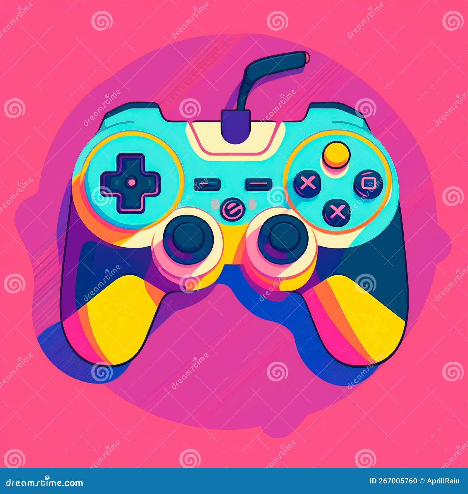 A Gamepad in the Style of Pop Art and Anime Stock Illustration ...