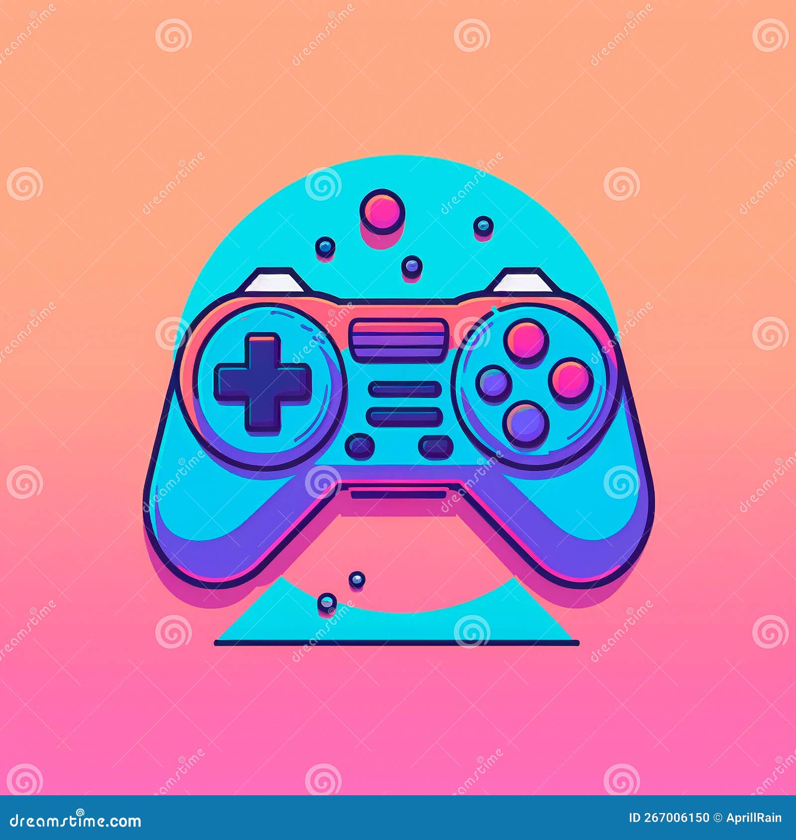 A Gamepad in the Style of Pop Art and Anime Stock Illustration ...