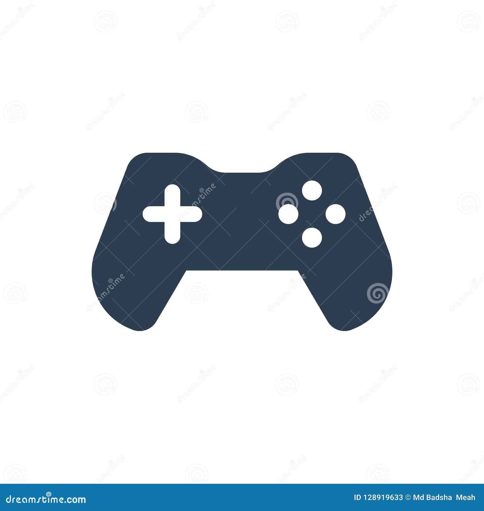 Gamepad Vector Icon stock vector. Illustration of vector - 128919633