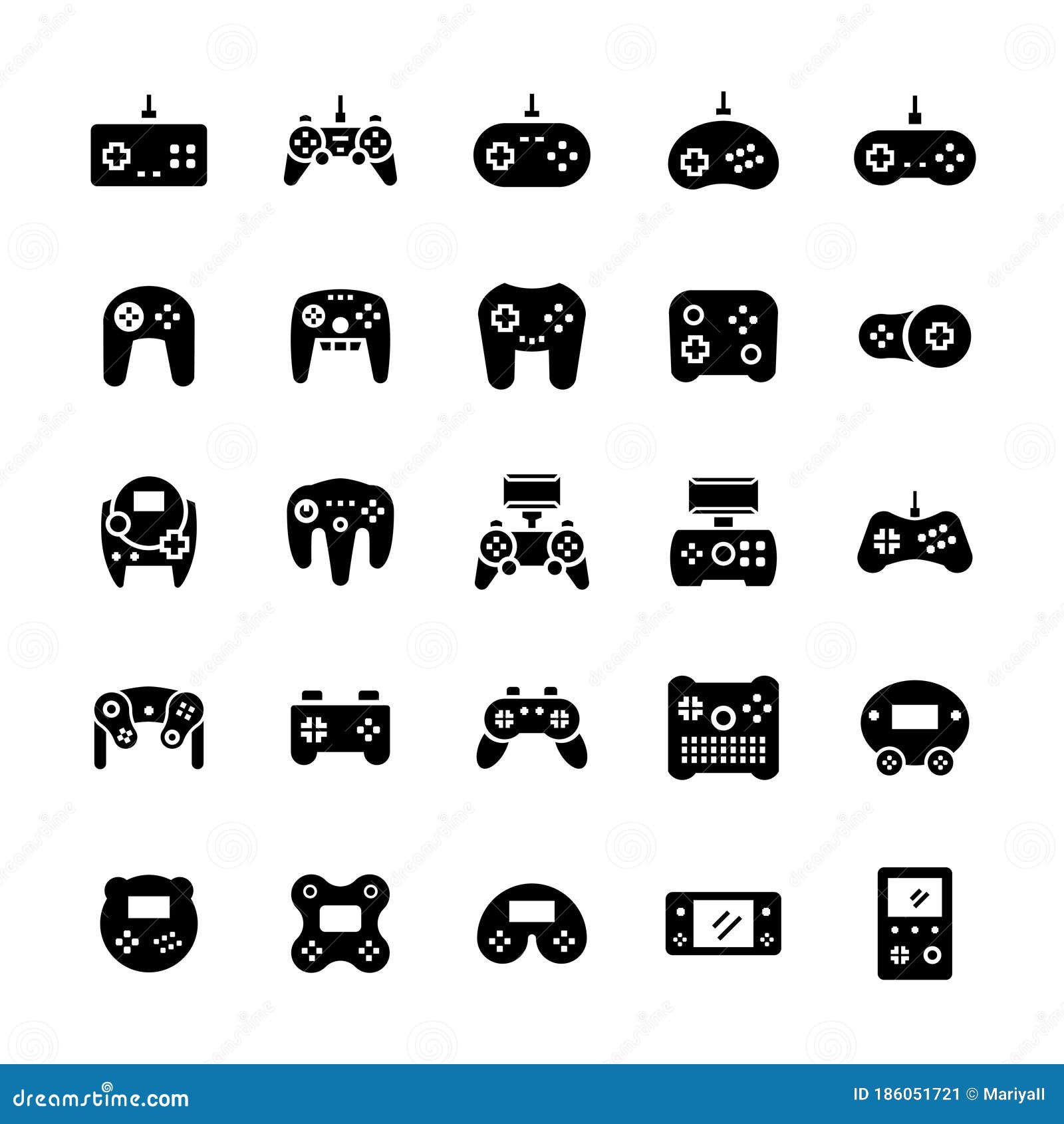 Gamepads Icon Set in Flat Style.Vector Symbols Stock Vector ...