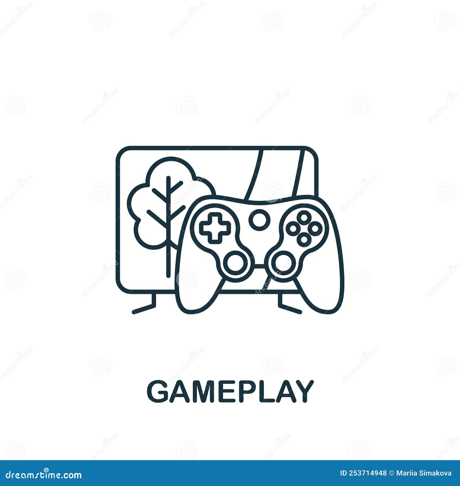 Gameplay Icon. Monochrome Simple Line Game Element Icon for Templates ...