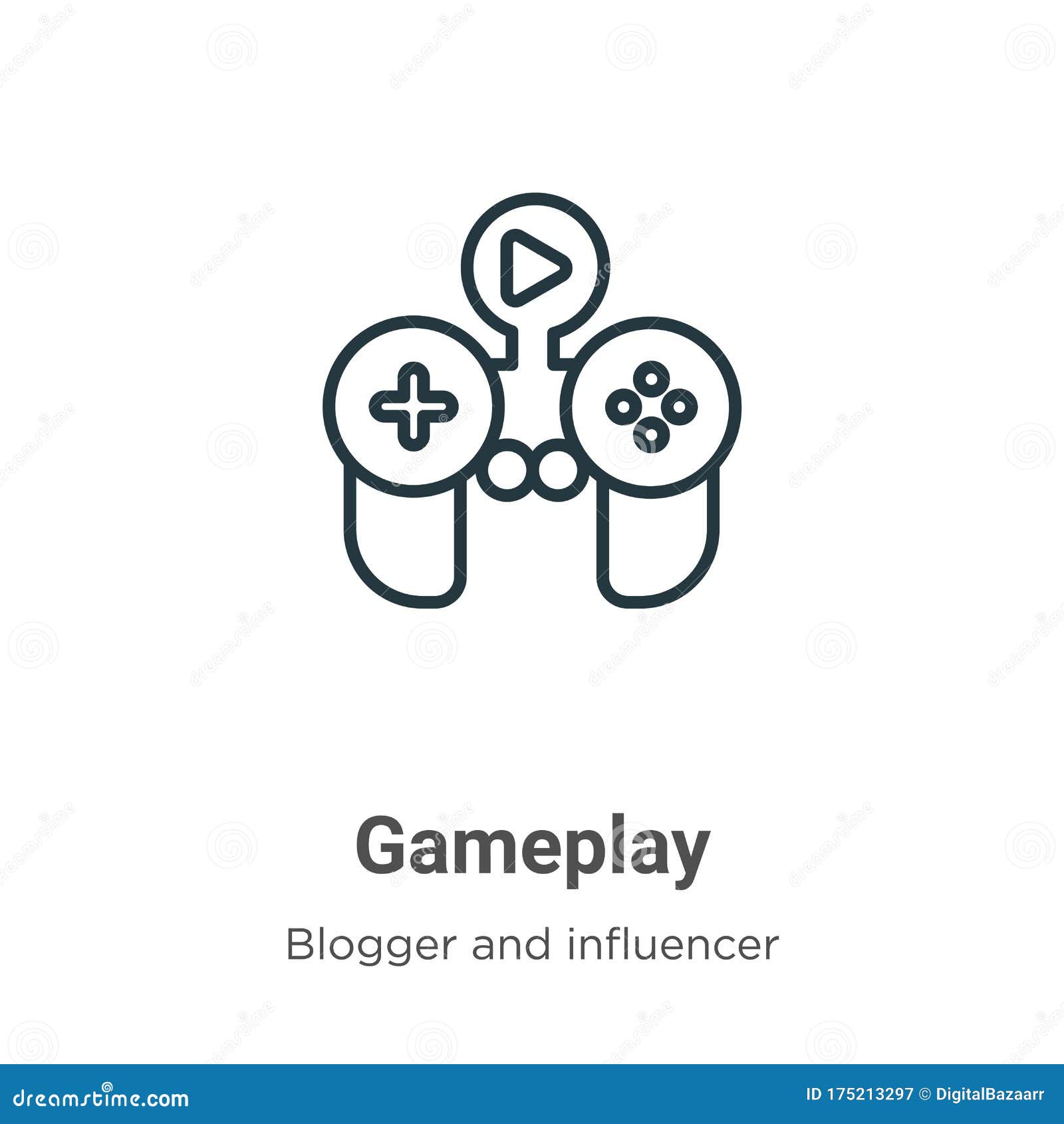 Gameplay Outline Vector Icon. Thin Line Black Gameplay Icon, Flat ...