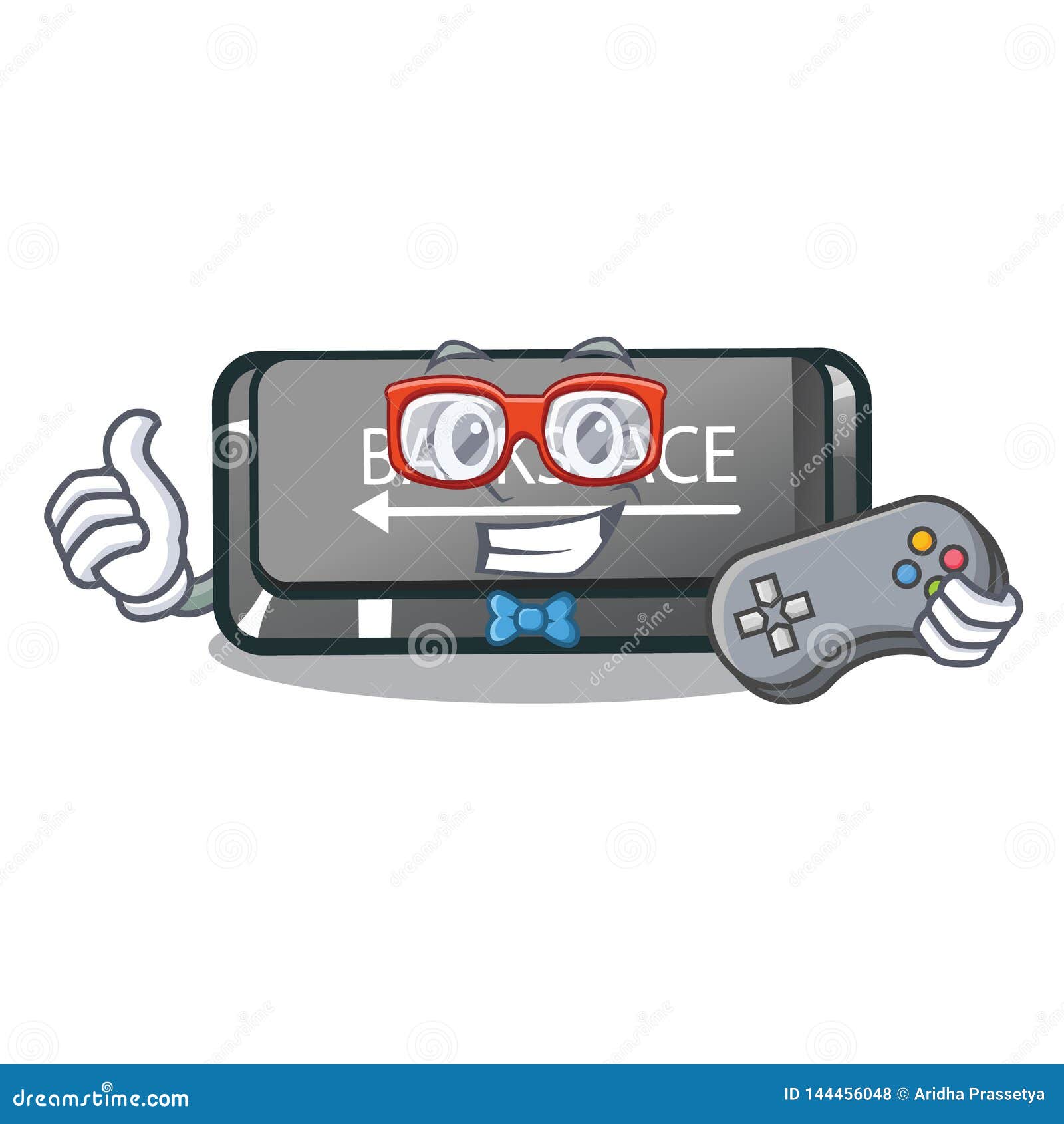 Gamer Backspace Button Installed on Cartoon Keyboard Stock Vector ...