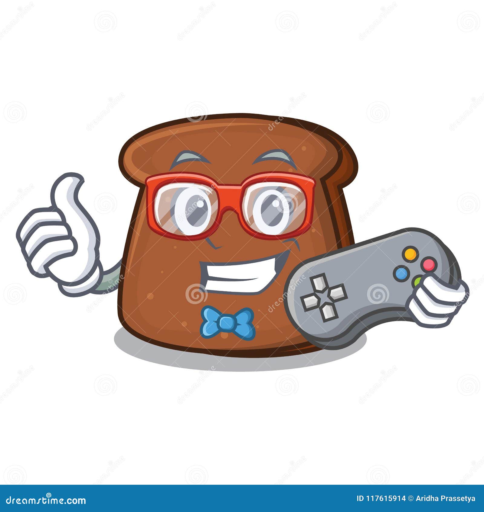 Gamer Brown Bread Mascot Cartoon Stock Vector - Illustration of game ...