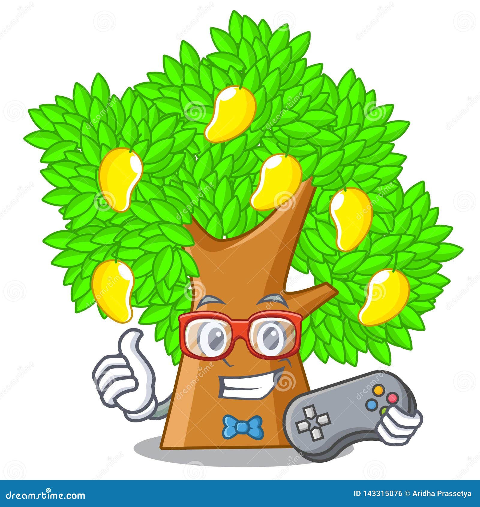 Gamer Character Mango Tree Beside The House Vector Illustration ...