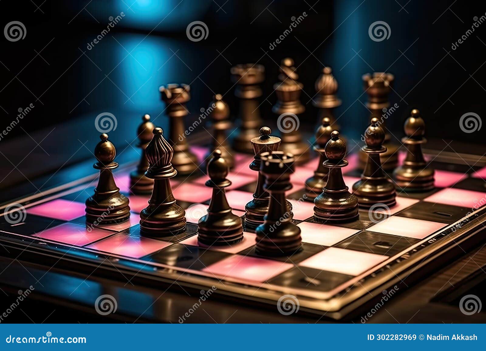 Gamer Chess Board Copyspace Stock Image - Image of board, connected ...
