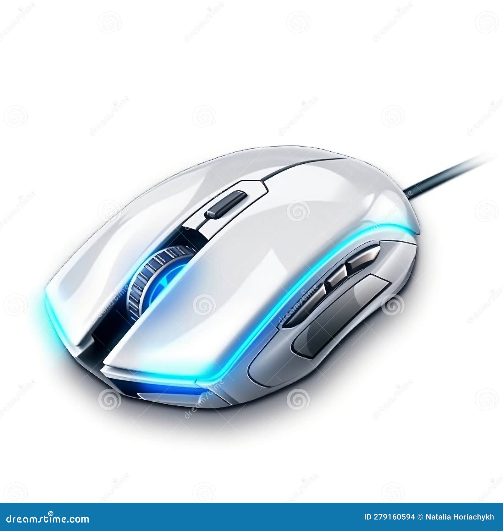Gamer Computer Mouse Isolated on White Background. Stock Illustration ...