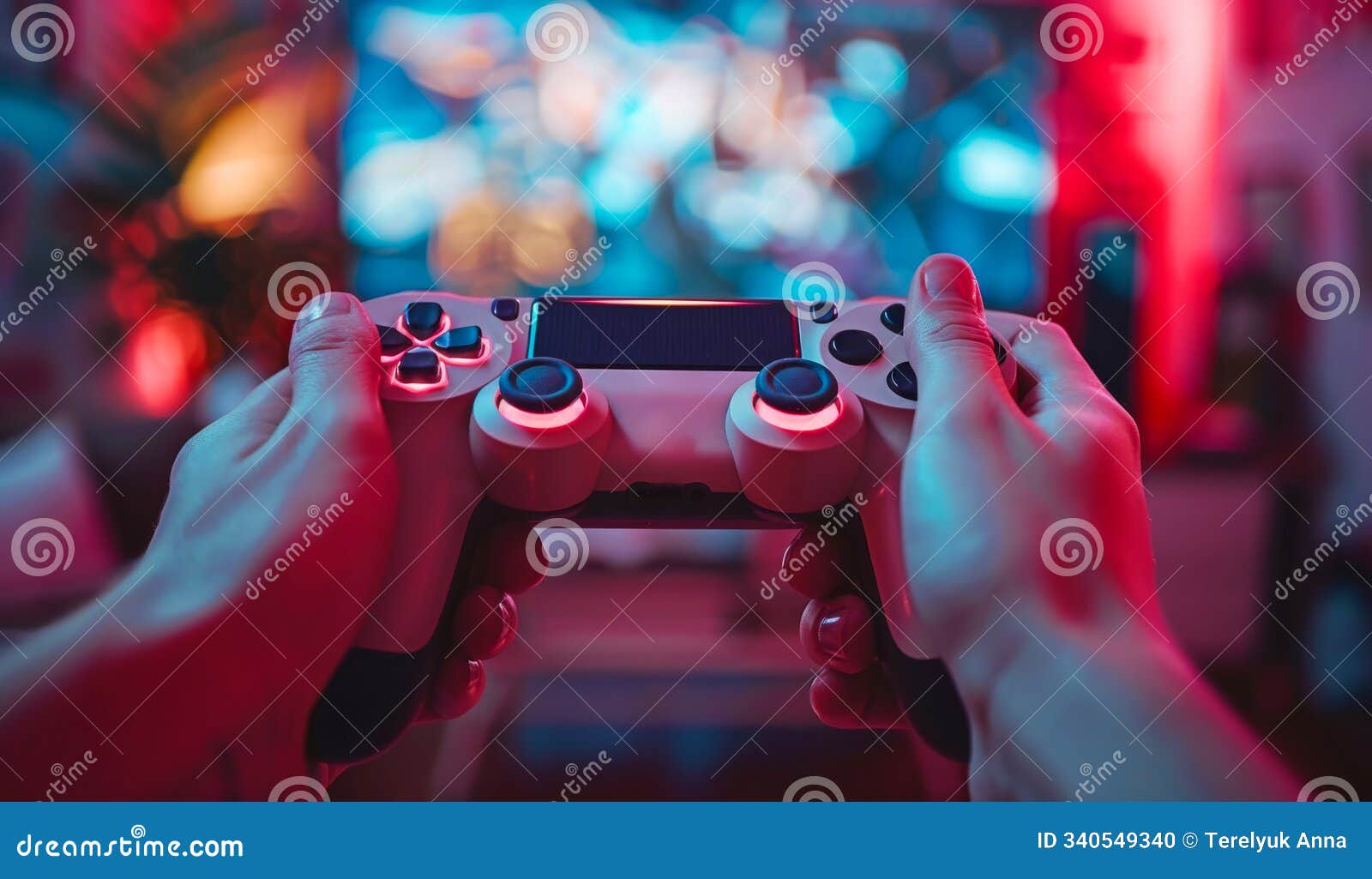 Gamer with Controller in Setup Stock Photo - Image of gameplay ...