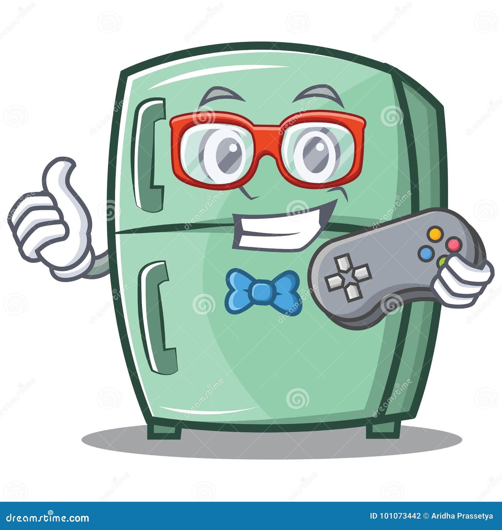 Gamer Cute Refrigerator Character Cartoon Stock Vector - Illustration ...