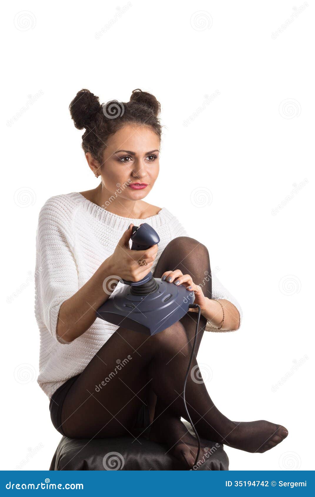 Gamer da menina foto de stock. Imagem de queimando, manipulador - 35194742