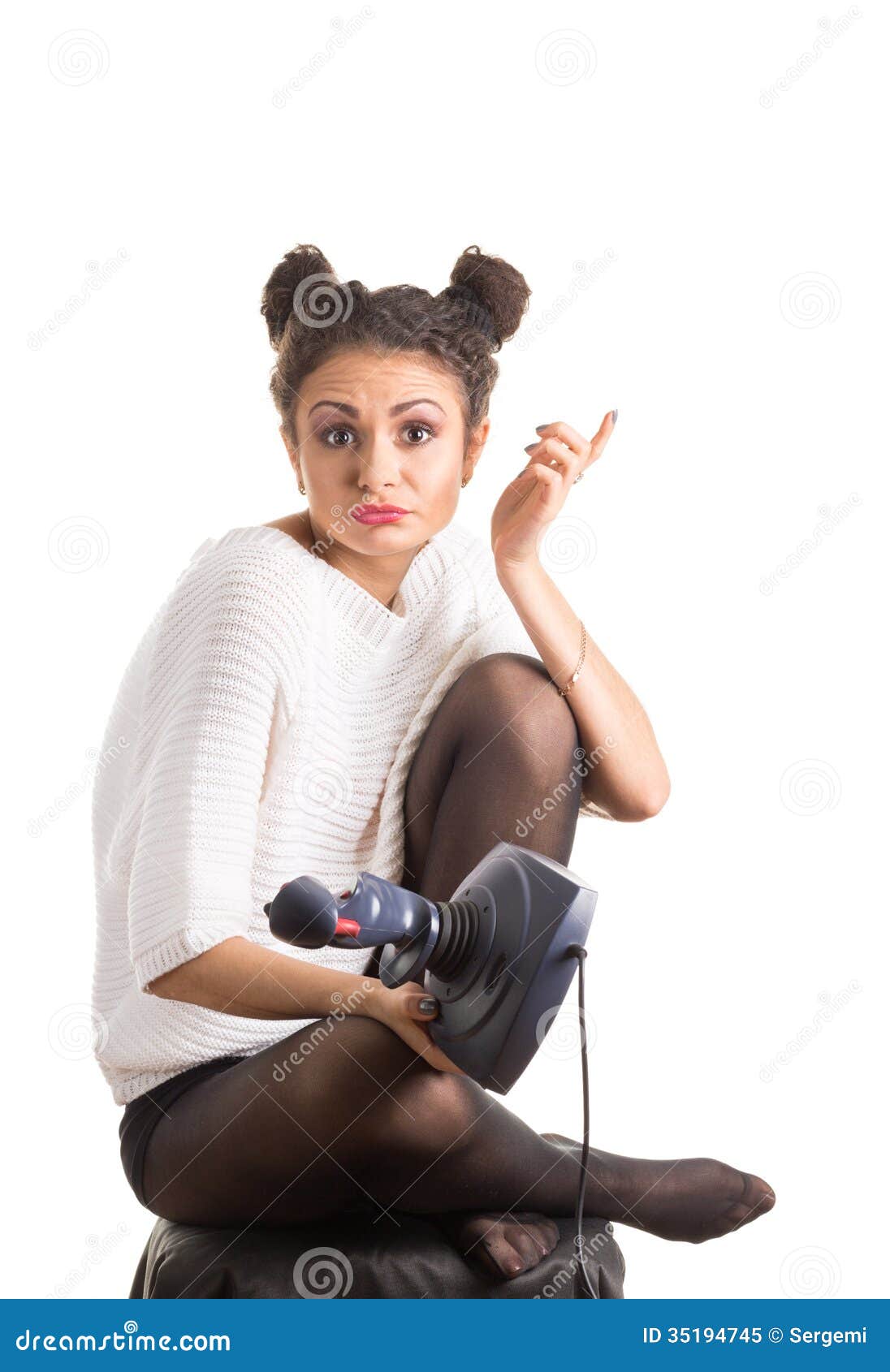 Gamer da menina imagem de stock. Imagem de morena, consideravelmente ...