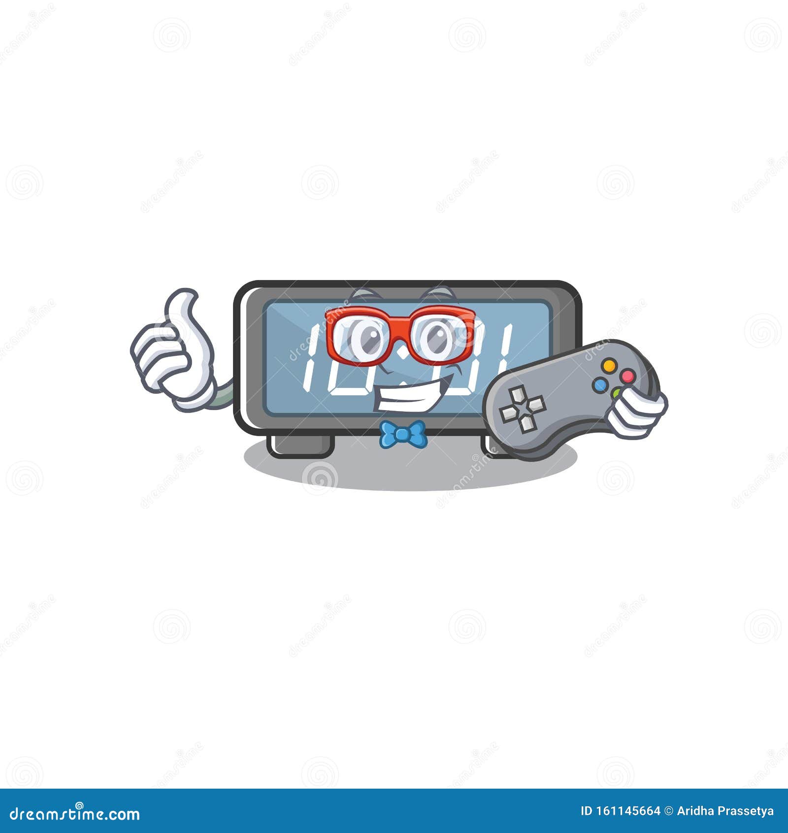 Gamer Digital Clock Cartoon in Character Shape Stock Vector ...