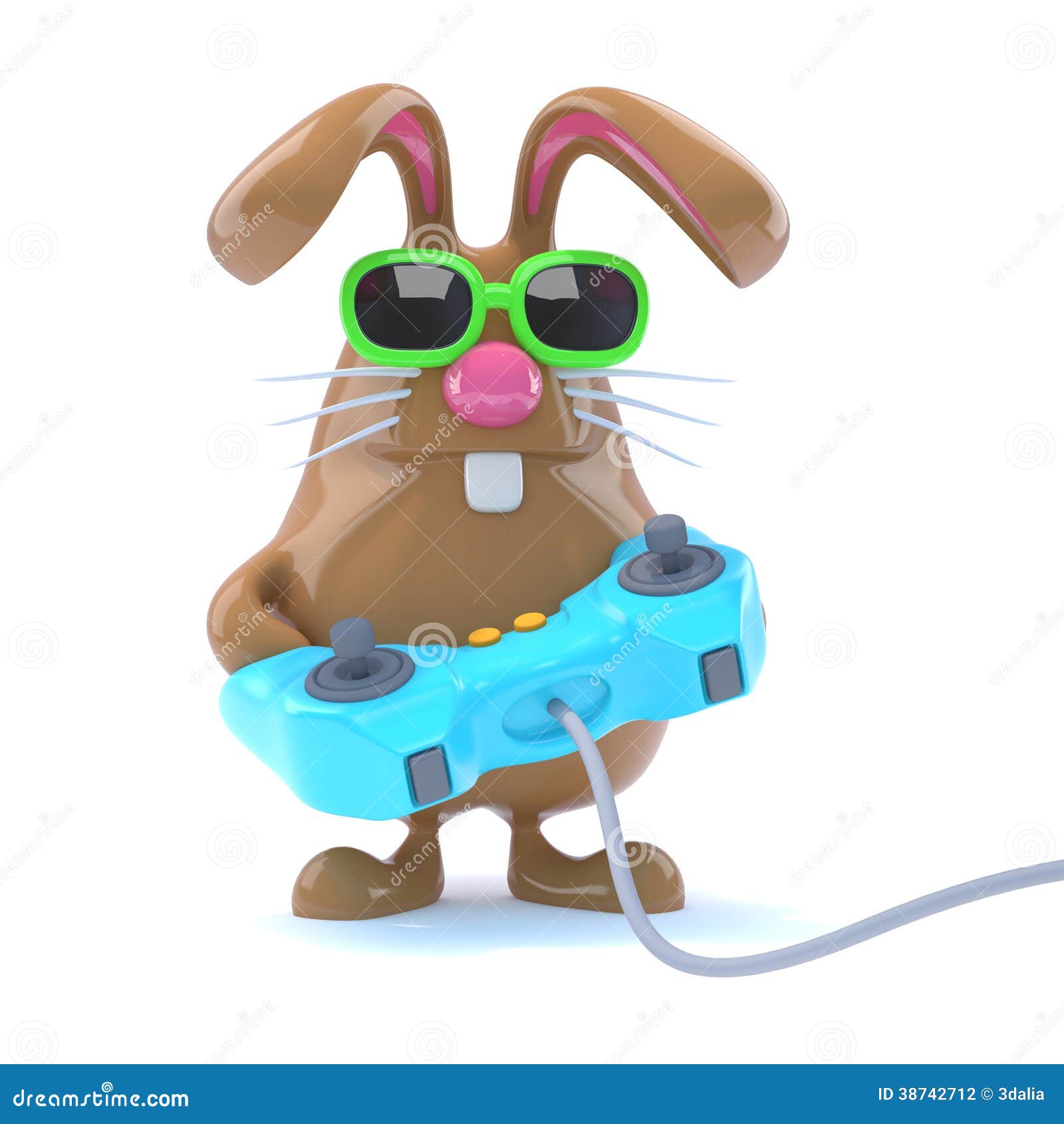 Gamer do coelho 3d ilustração do vetor. Ilustração de sazonal - 38742712