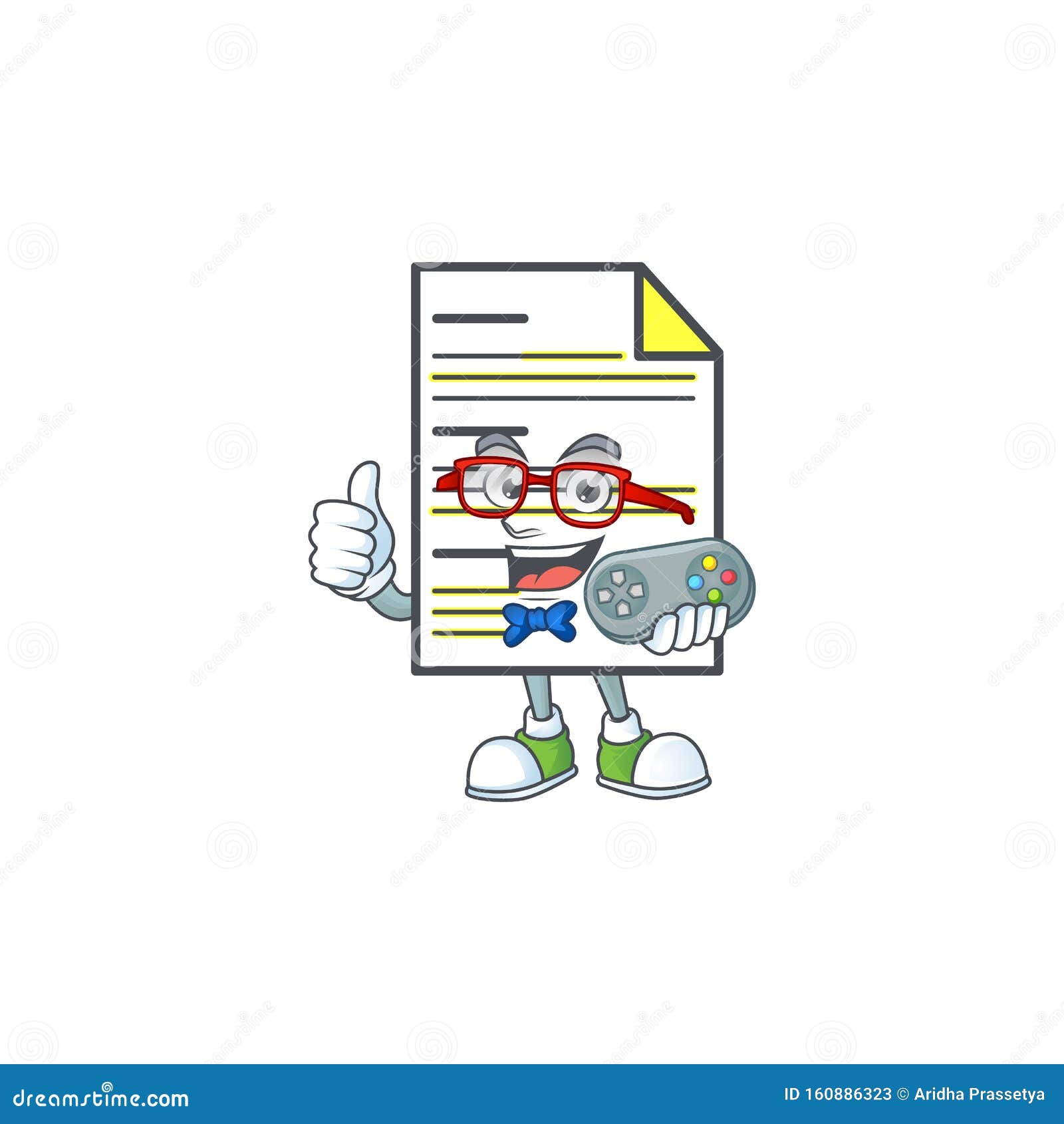 Gamer Document Template with Cartoon Character Shape Stock Vector ...