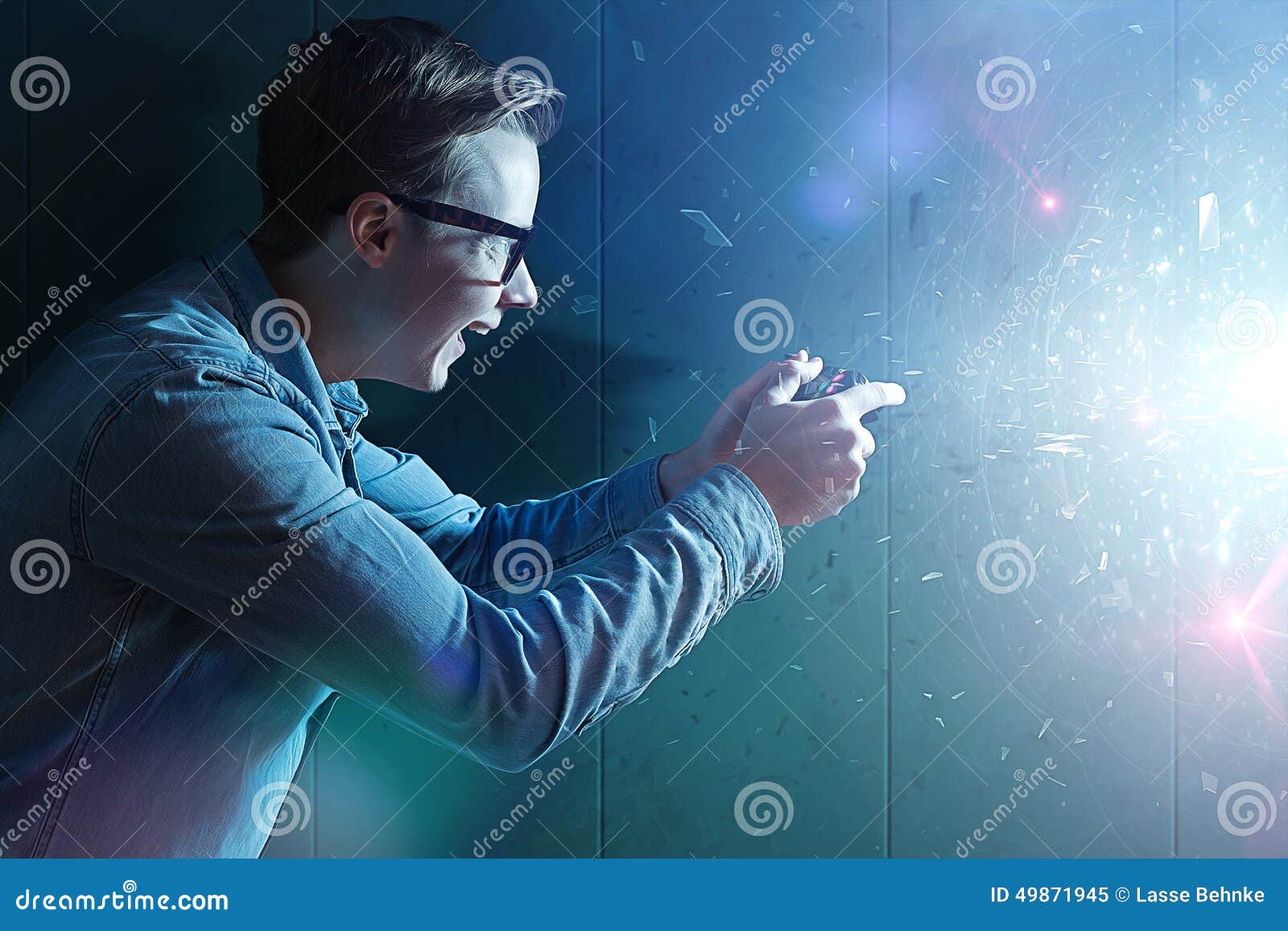 The Gamer stock image. Image of play, excited, shooting - 49871945