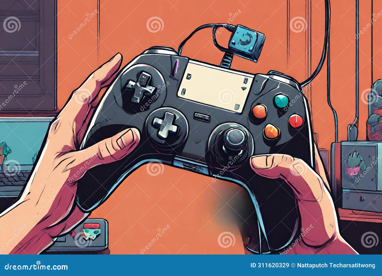 A Gamer Hand Holding Video Gaming Game Controller Stock Image - Image ...