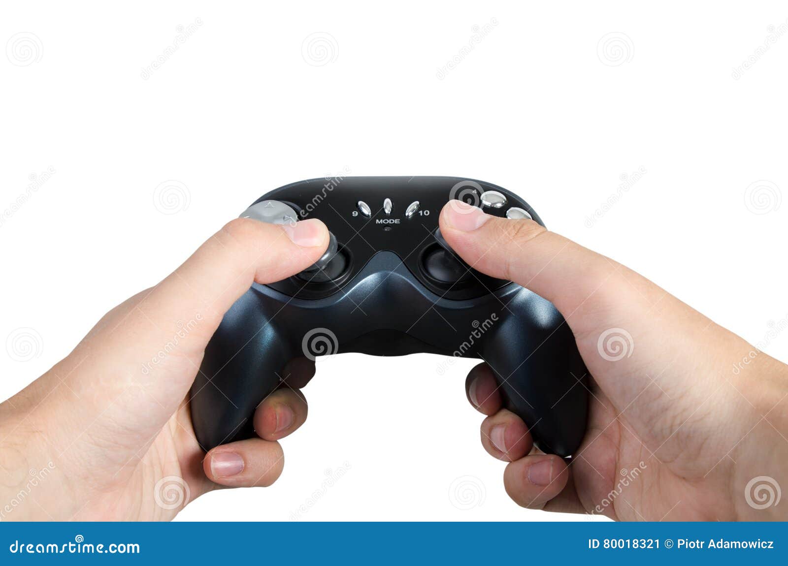 Gamer Holding Game Pad in Hands. Isolated Game Play Controller Stock ...