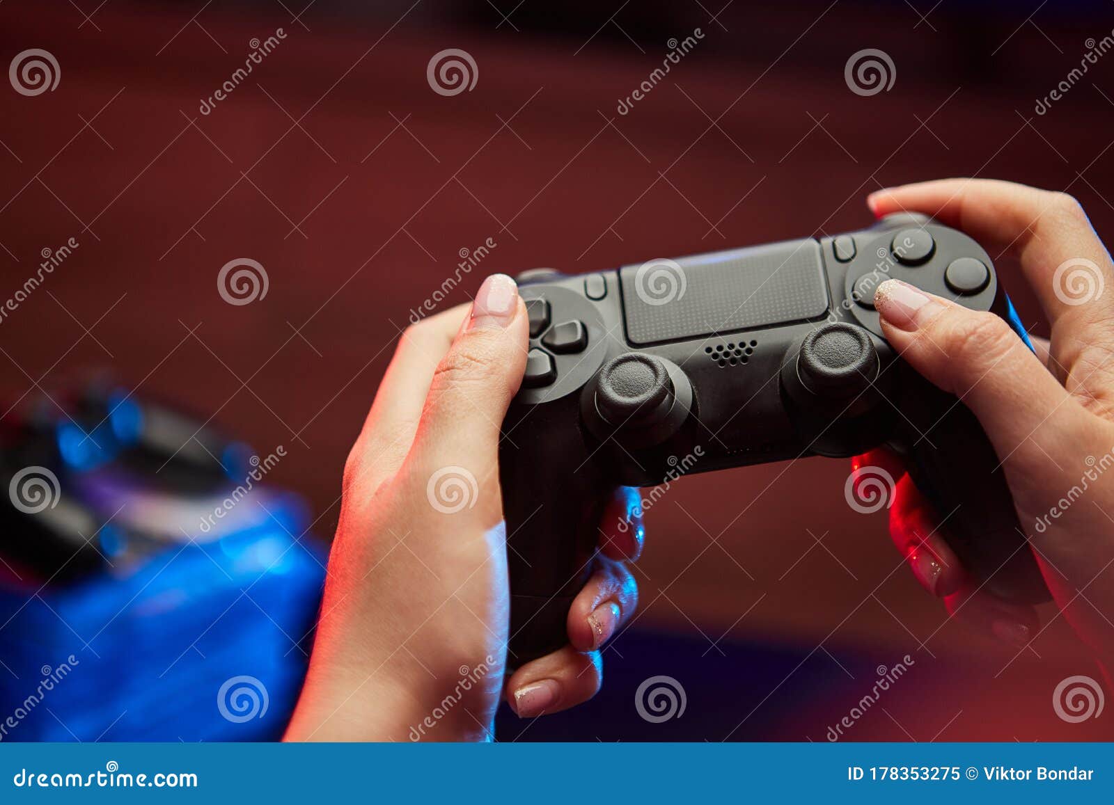 Gamer Holding Gamepad, Controller or Videogame Joystick Console in ...