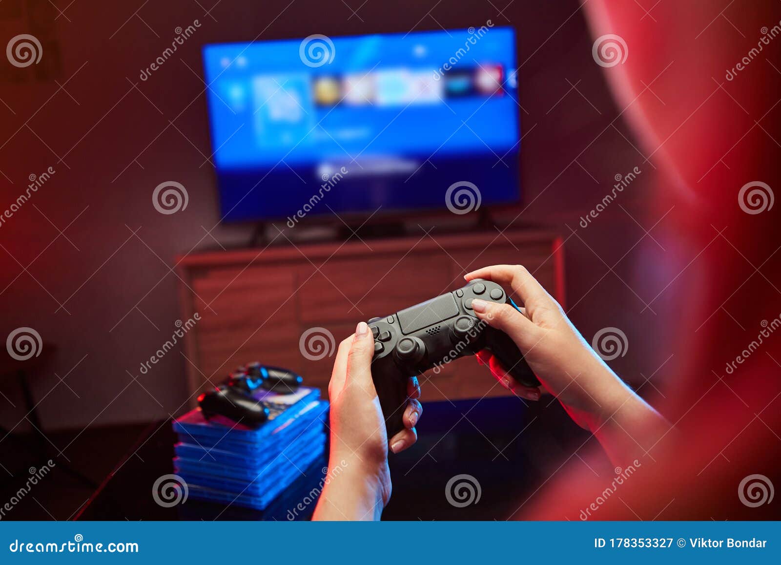 Gamer Holding Gamepad, Controller or Videogame Joystick Console in ...