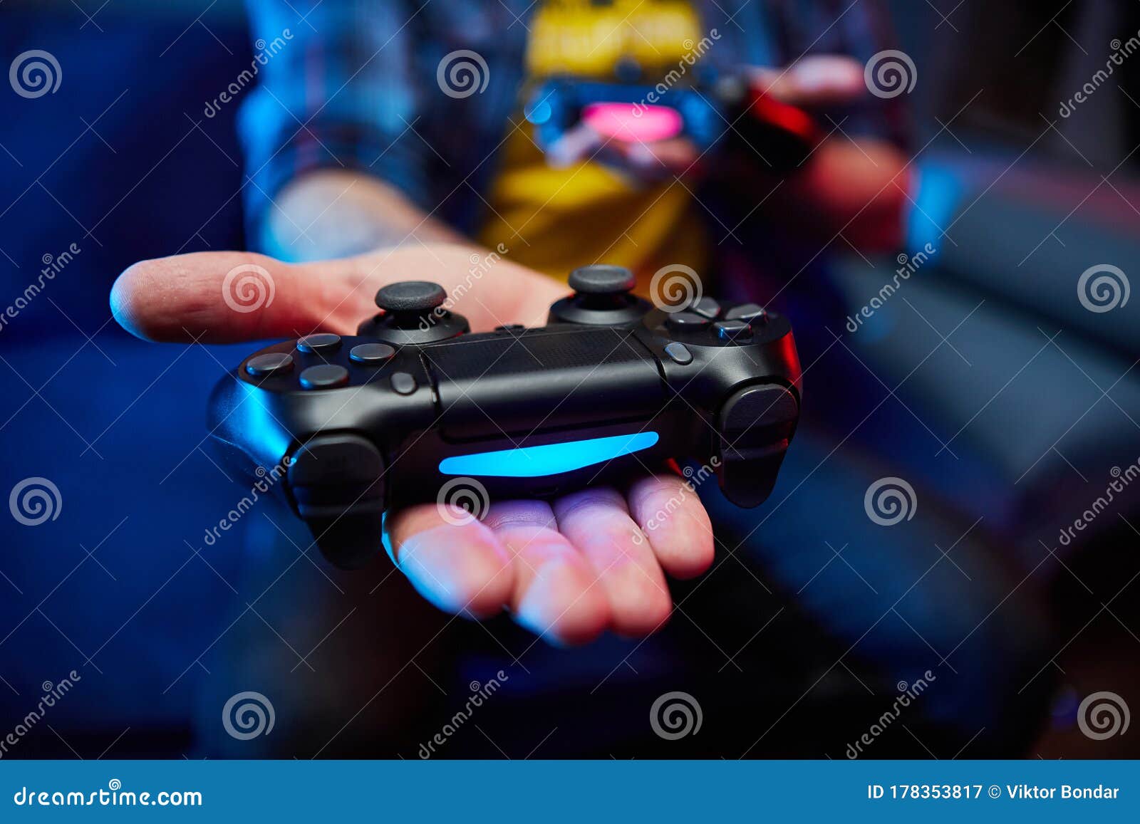 Gamer Holding Gamepad, Controller or Videogame Joystick Console in ...