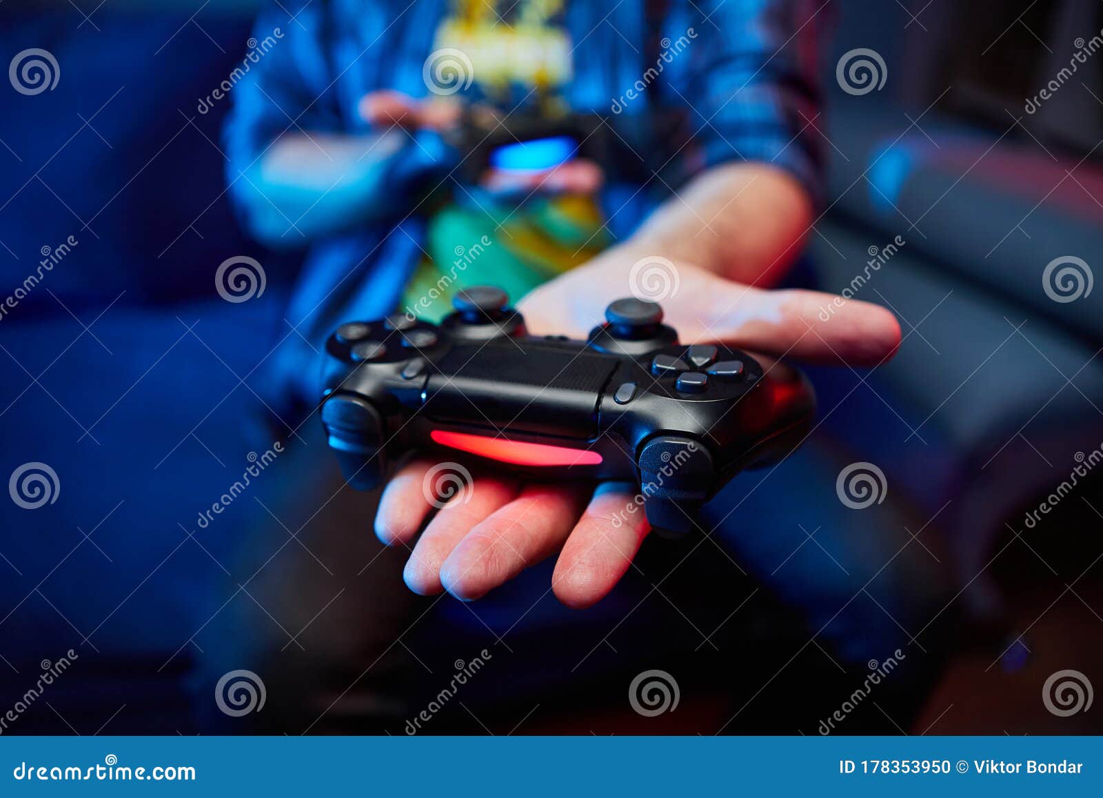Gamer Holding Gamepad, Controller or Videogame Joystick Console in ...