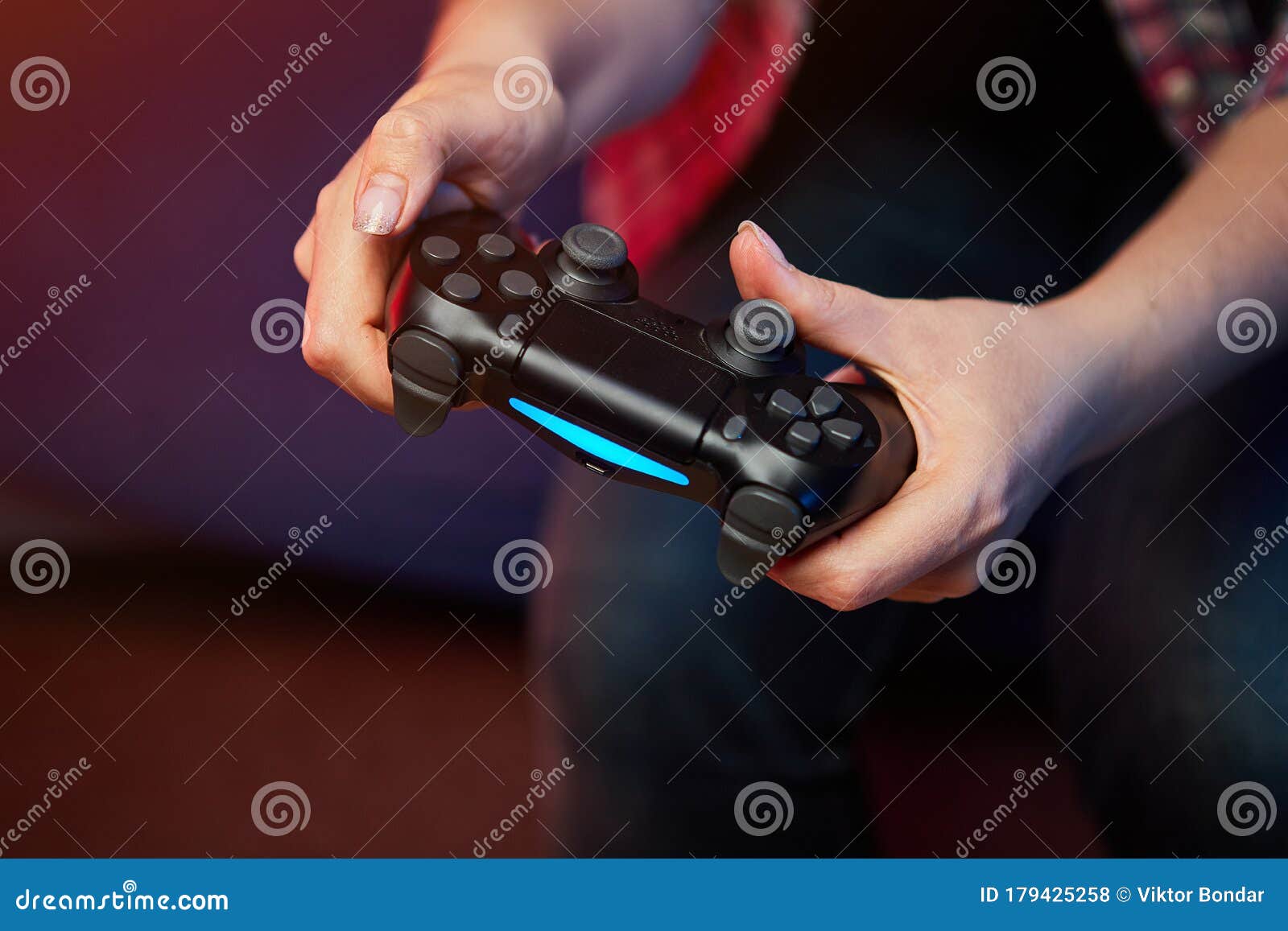 Gamer Holding Gamepad, Controller or Videogame Joystick Console in ...