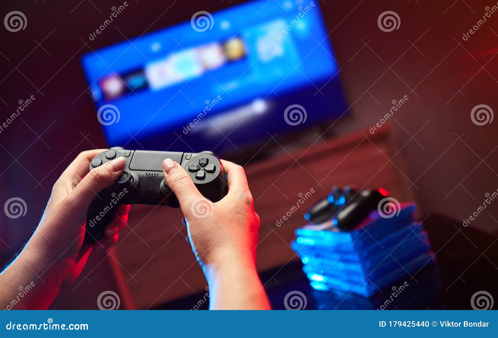 Gamer Holding Gamepad, Controller or Videogame Joystick Console in ...