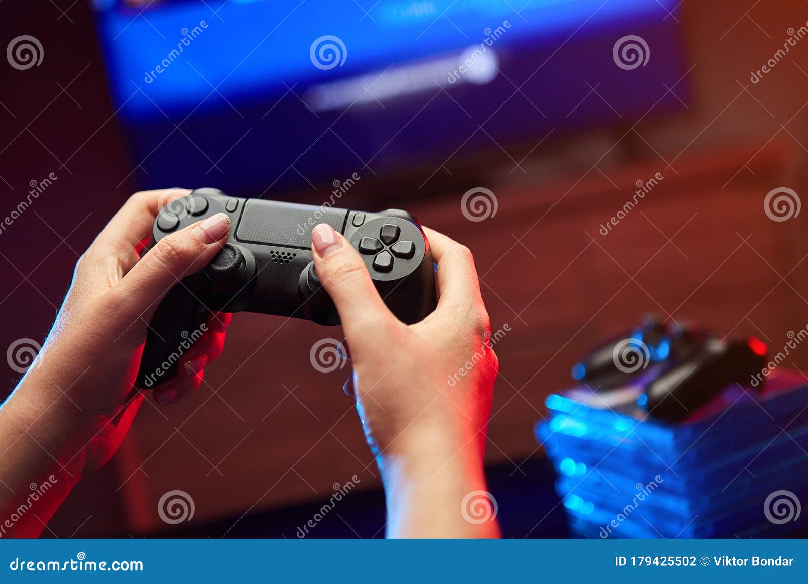 Gamer Holding Gamepad, Controller or Videogame Joystick Console in ...