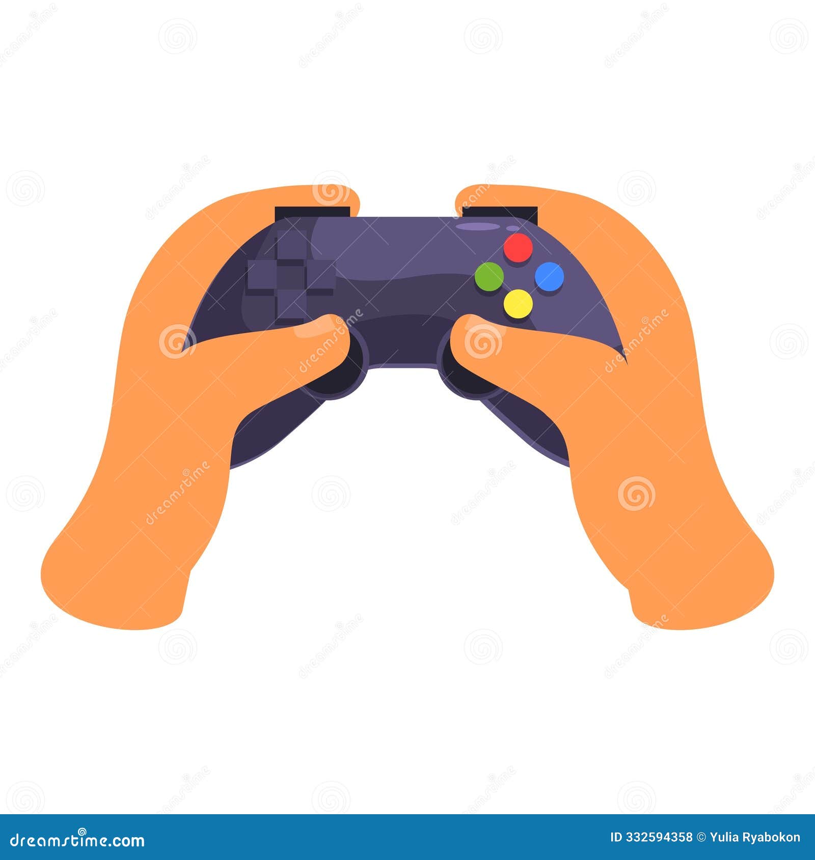 Gamer Holding Video Game Controller Playing Console Stock Illustration ...