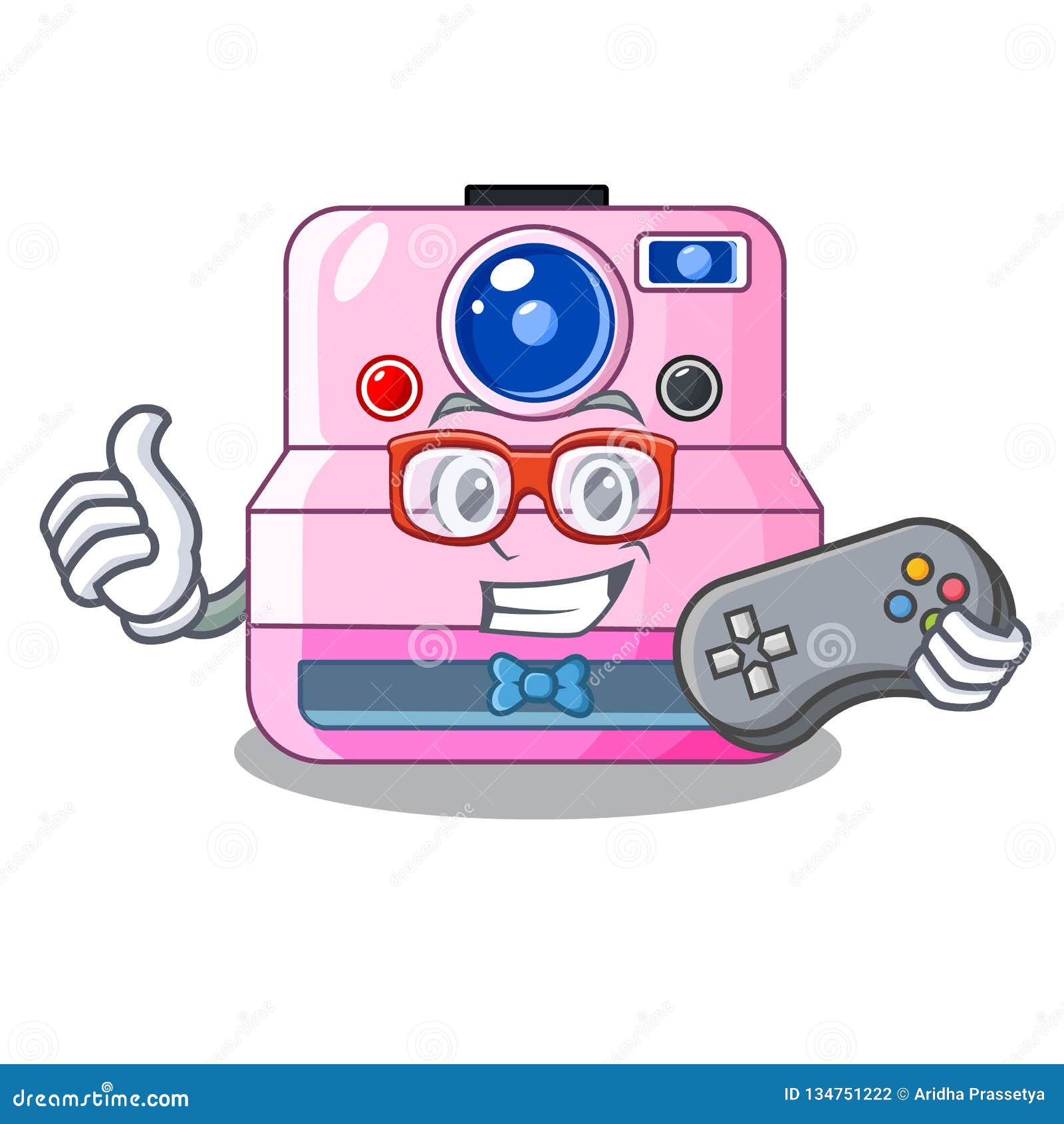 Gamer Instant Camera in a Shape Character Stock Vector - Illustration ...