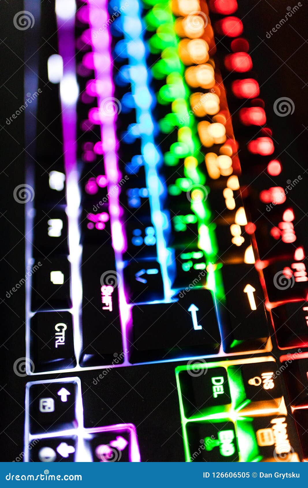Gamer Keyboard with Colorful Lights, Modern Laptop Computer. Keyboard ...
