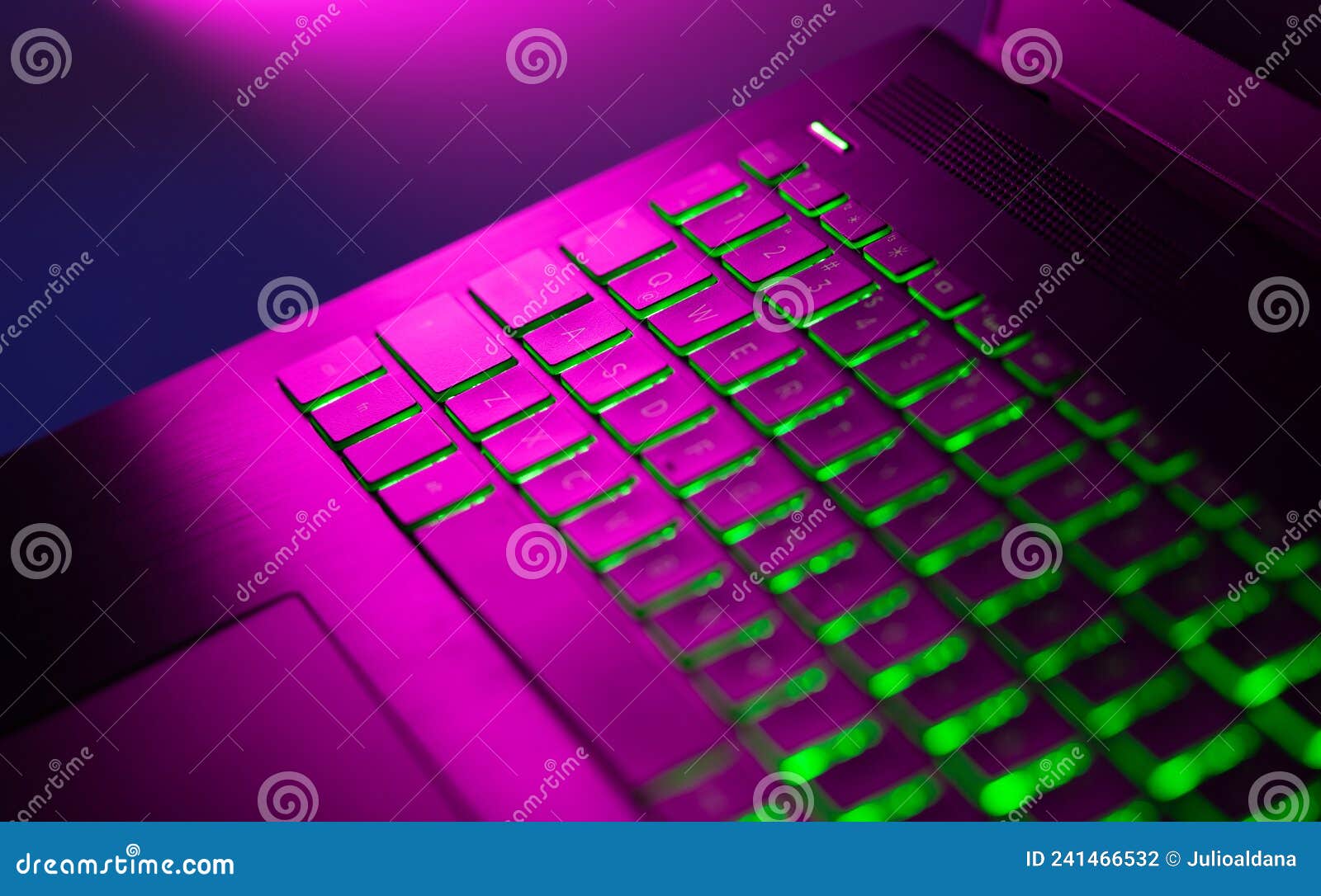 Gamer Keyboard Colorful RGB Lights, Gamming PC Computer. Stock Photo ...