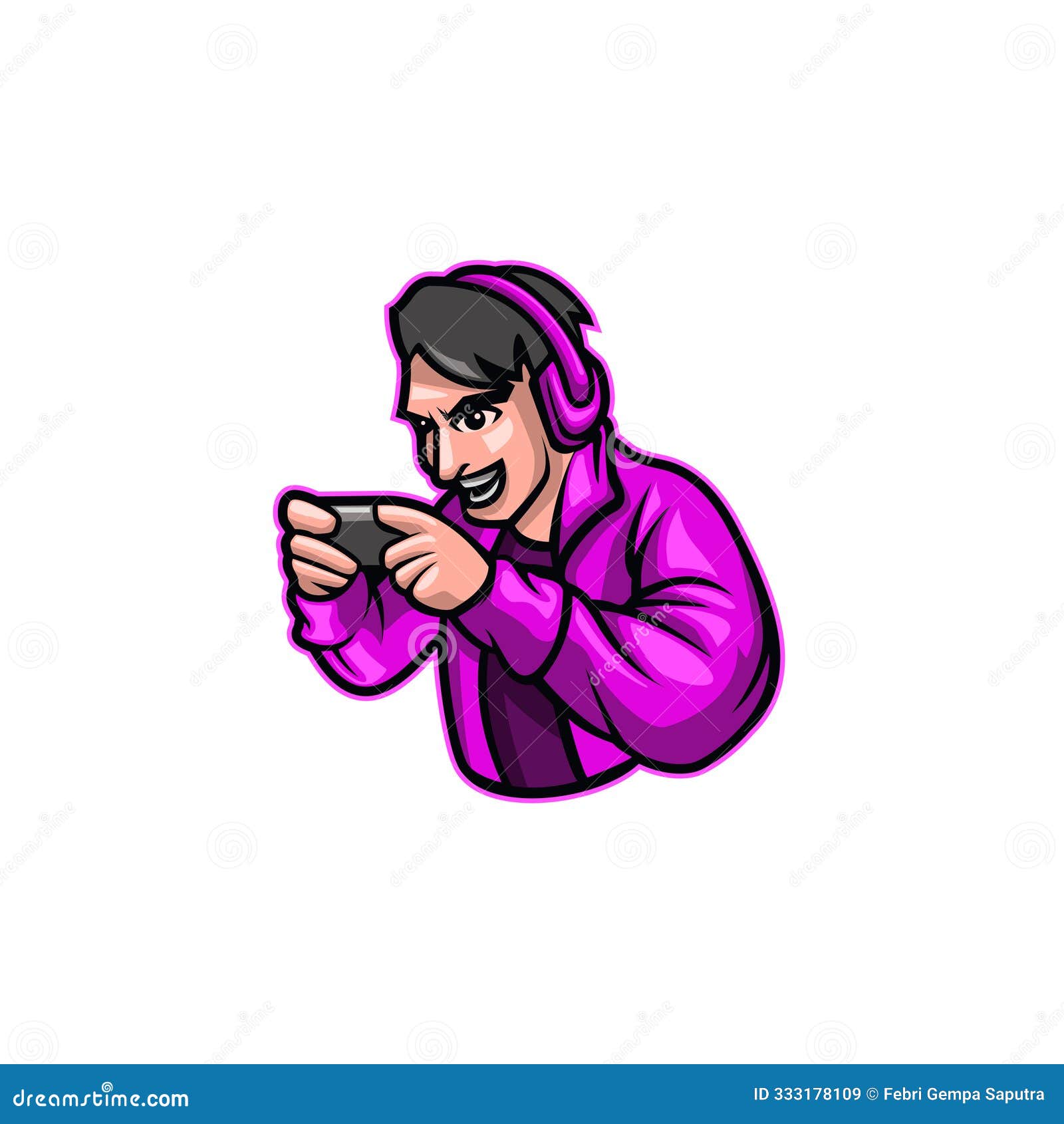 Gamer Kid Mascot Logo Vector Stock Illustration - Illustration of ...