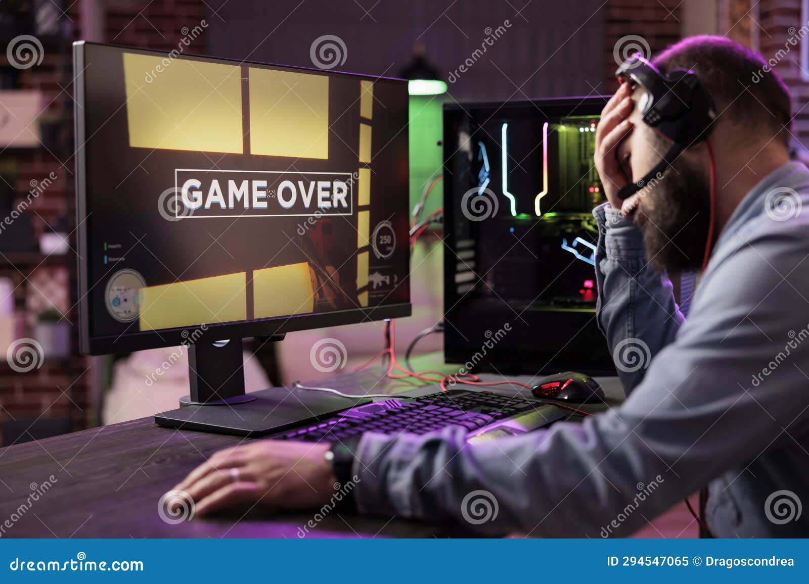 Gamer Losing Videogame on PC Stock Image - Image of upset, gaming ...