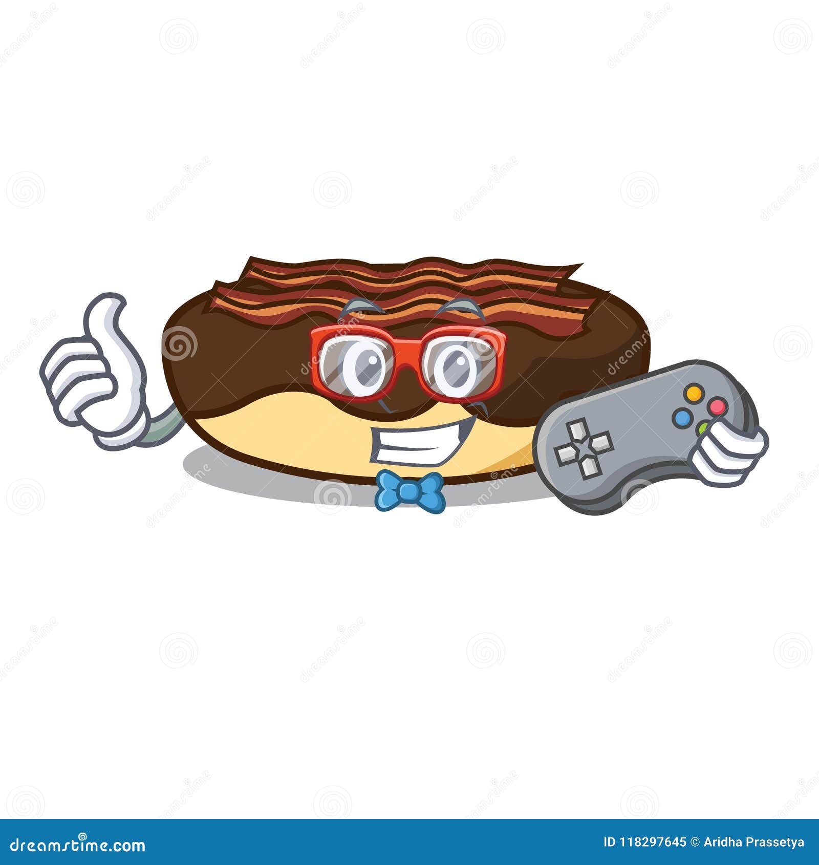 Gamer Maple Bacon Bar Mascot Cartoon Stock Vector - Illustration of ...