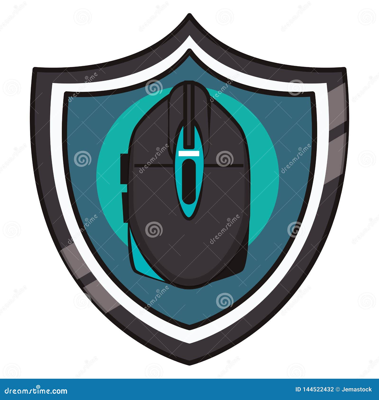 Gamer Mouse Device Shield Emblem Stock Vector - Illustration of gamer ...