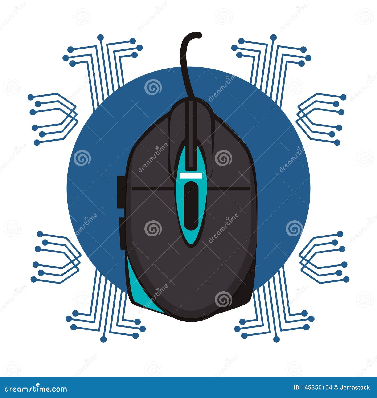 Gamer Mouse Device Techno Emblem Stock Vector - Illustration of tech ...