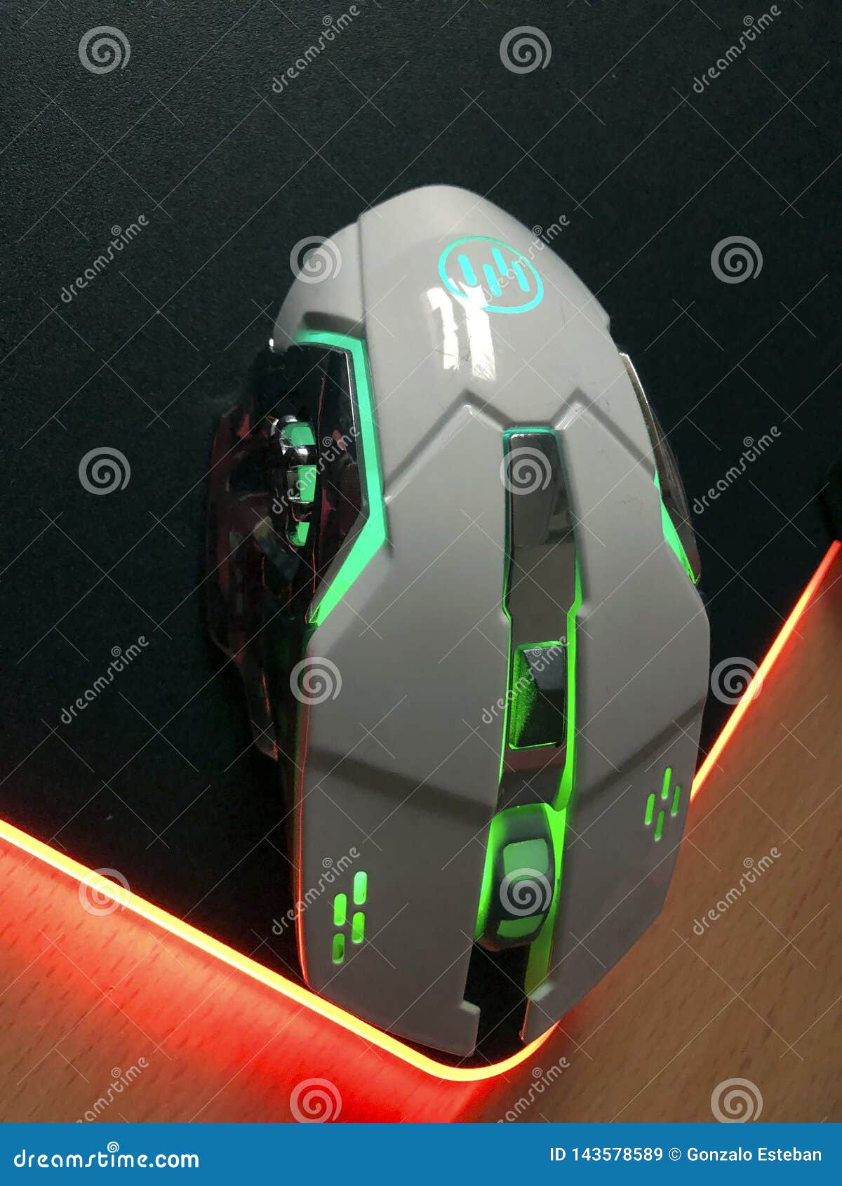 Gamer mouse with lights stock image. Image of entertainment - 143578589