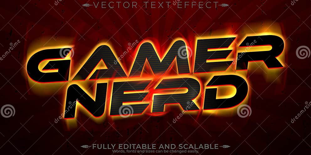 Gamer Nerd Text Effect, Editable Esport and Stream Text Style Stock ...