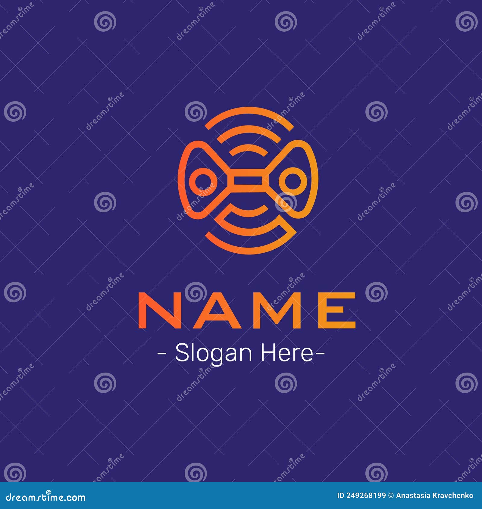 Gamer Online Design Logo Template Blue and Orange Gradient Stock Vector ...