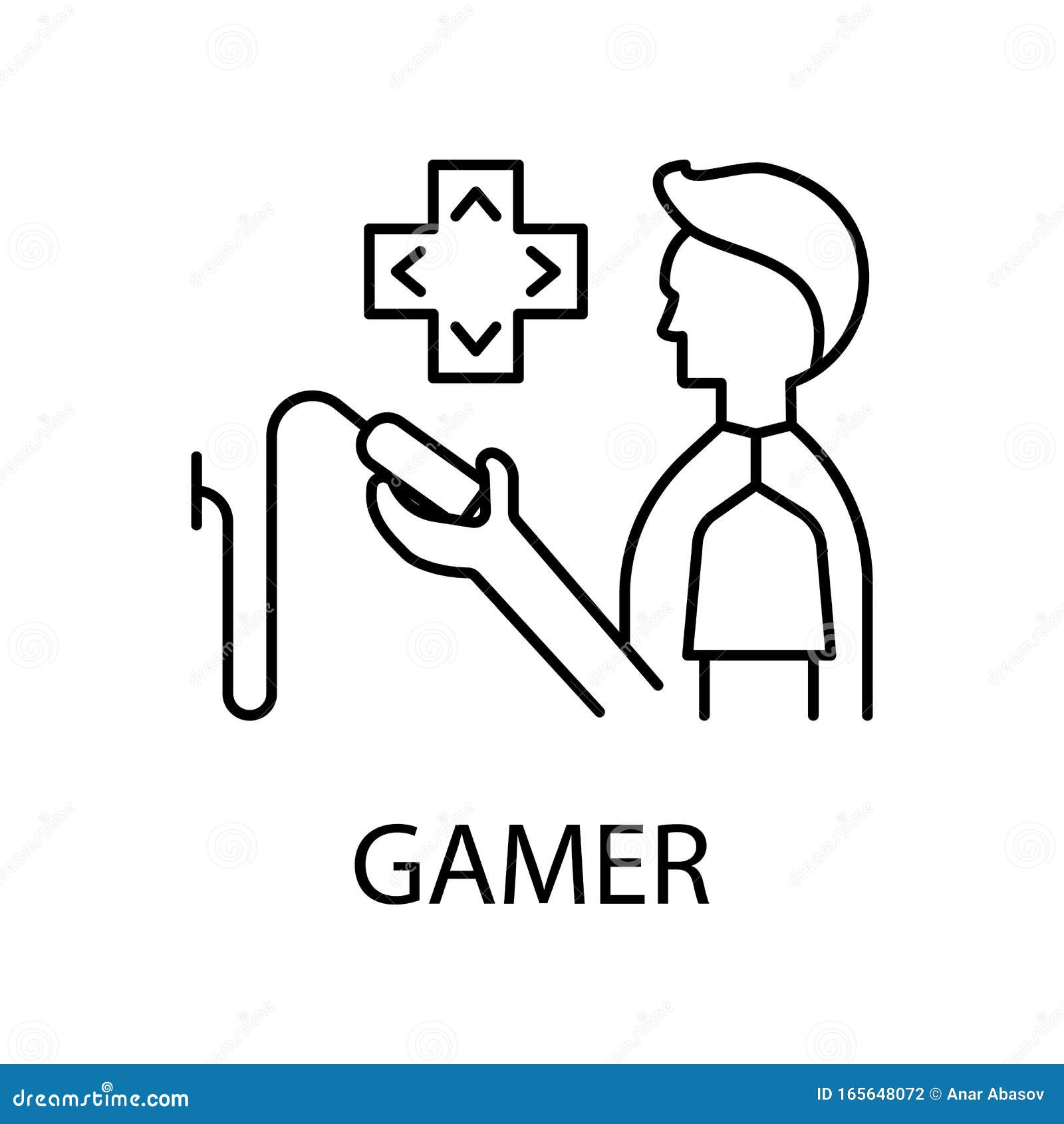 Gamer Outline Icon. Element of Gaming Outline Icon for Mobile Concept ...