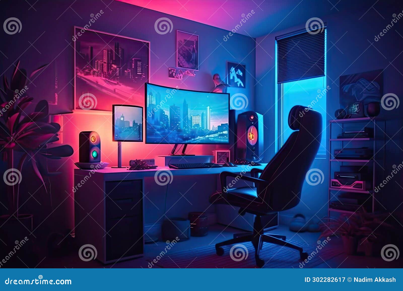 Gamer Room Setup, Gamer Pc, Gradient Background Stock Image - Image of ...