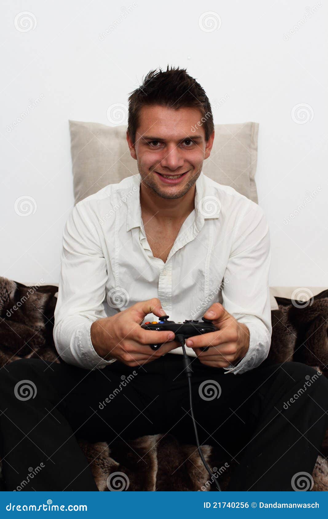 Gamer Sitting on Couch with Controller Stock Photo - Image of gaming ...