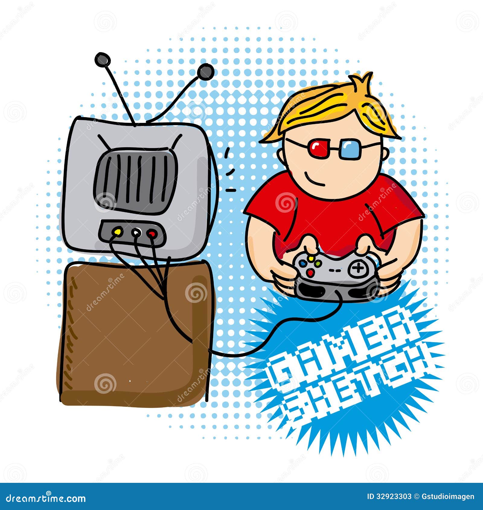 Gamer sketch stock vector. Illustration of enthusiastic - 32923303