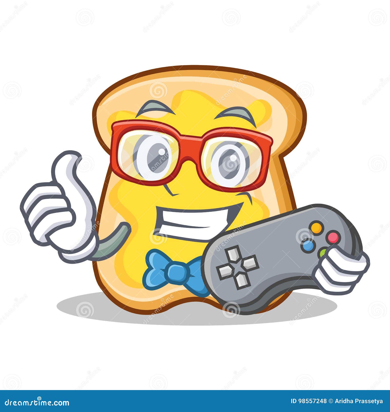Gamer Slice Bread Cartoon Character Stock Vector - Illustration of ...