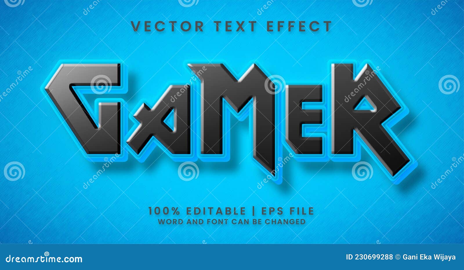 Gamer Text, 3d Editable Font Effect Cartoon Vector | CartoonDealer.com ...