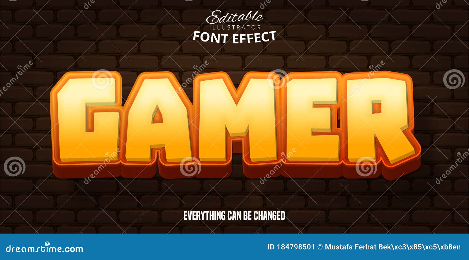 Gamer Text, 3d Editable Font Effect Stock Vector - Illustration of ...
