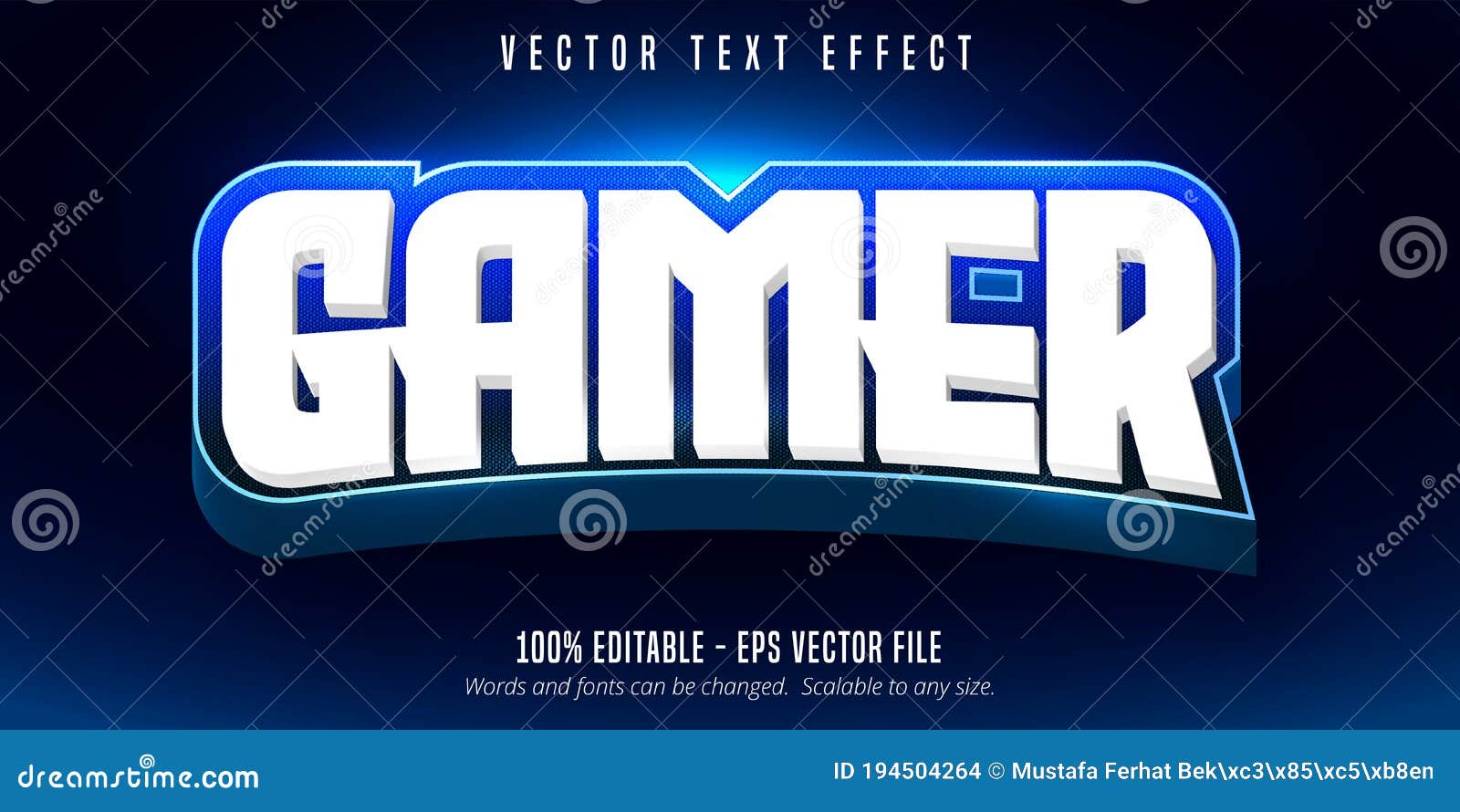 Gamer Text, E-sport Style Editable Text Effect Stock Vector ...